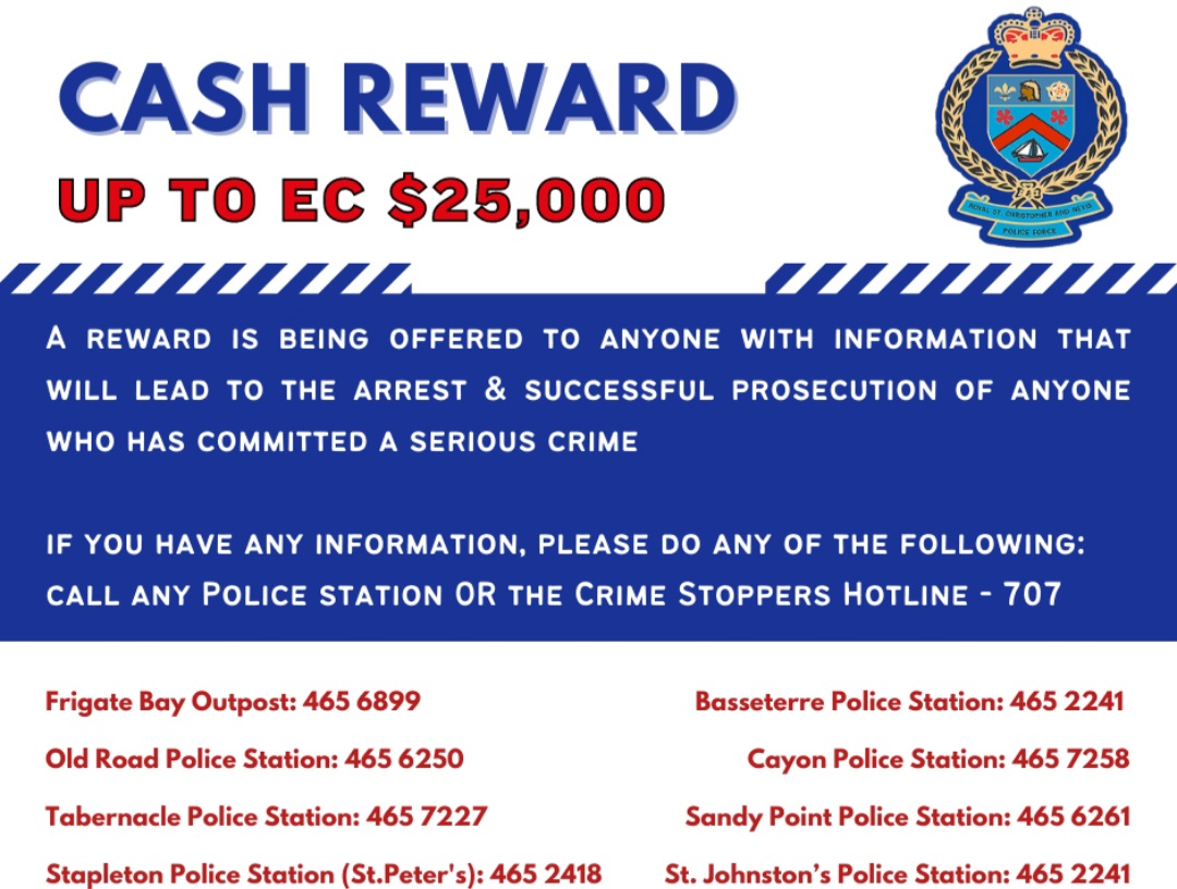 Police Offering Cash Rewards - SKN SOURCE