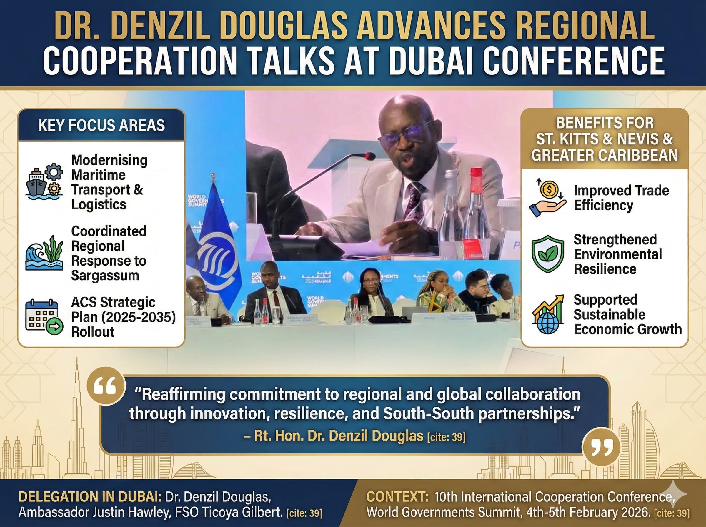Dr. Denzil Douglas Advances Regional Cooperation Talks at Dubai ...